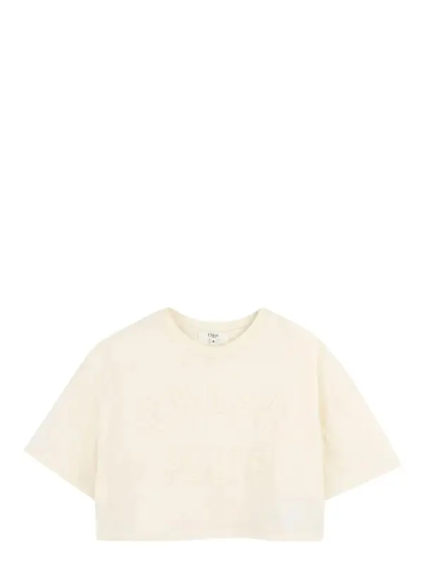 Chloé Logo-embossed Cropped T-shirt - White