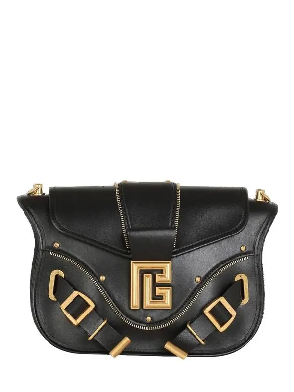 Balmain Smooth Leather Blaze Bag - Black