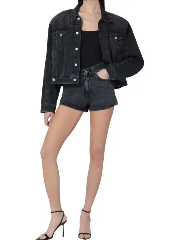 HAIKURE High-rise Denim Shorts - Black