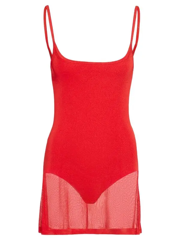 Jacquemus La Robe Maille" Sheer Knit Minidress - Red