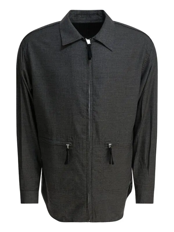Comme Des Garçons Homme Flannel Checked Zipped Overshirt - Black