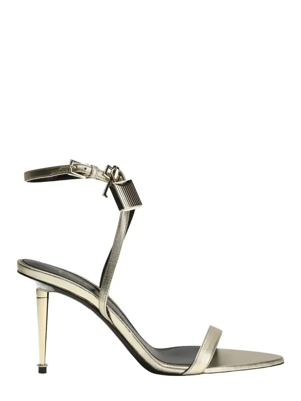 TOM FORD Pointed Toe Padlock Ankle Strap Sandals - Nude
