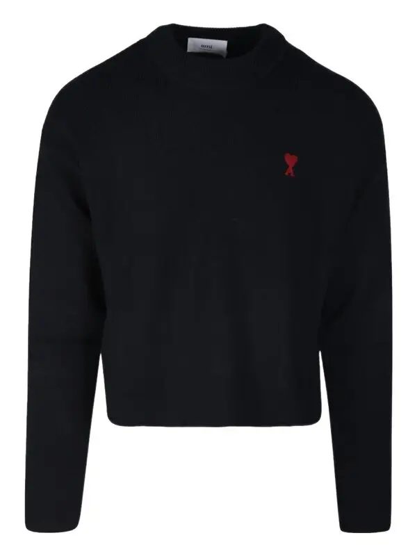 Ami De Coeur Embroidered Knit Jumper - Black