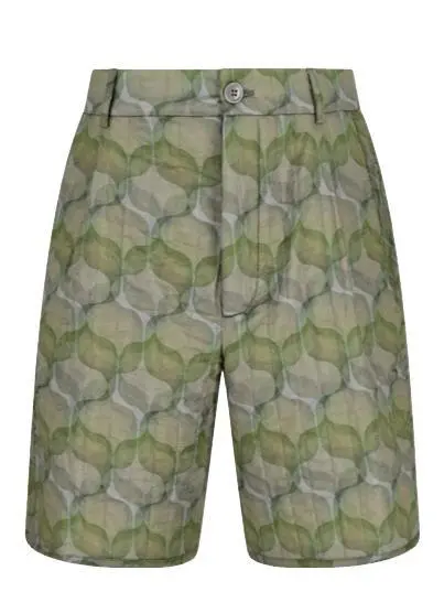 Dries Van Noten Printed Belt-loop Shorts - Gray