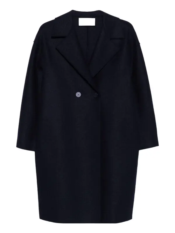 Harris Wharf London Long Sleeved Double Breasted Coat - Black