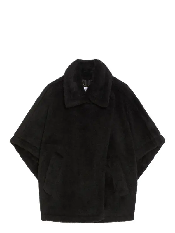 Max Mara Tebe Faux Fur Short-sleeved Coat - Black