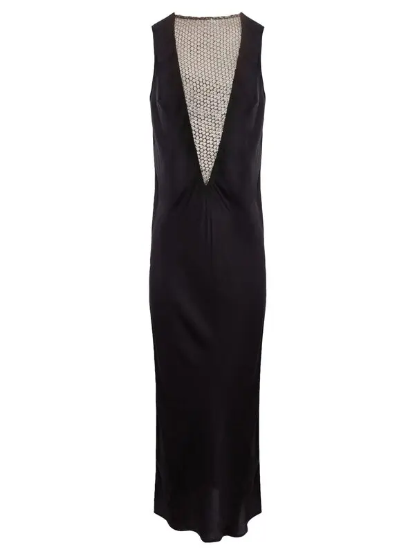 ROTATE BY BIRGER CHRISTENSEN Sequined V-neck Sleeveless Midi Dress - Black