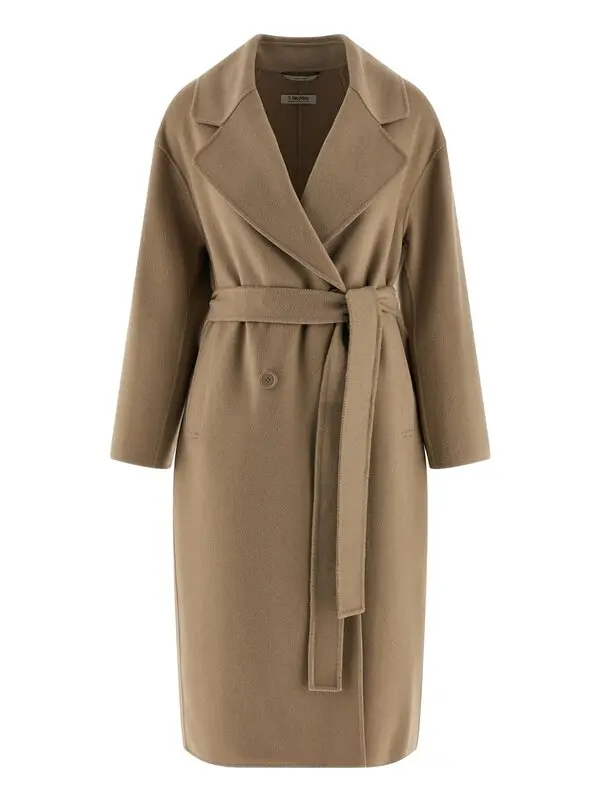 Max Mara S' Long Belted Double Breasted Coat - Brown