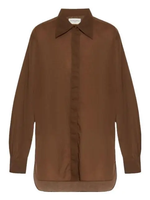 Officine Générale Button-down Cotton Shirt - Brown