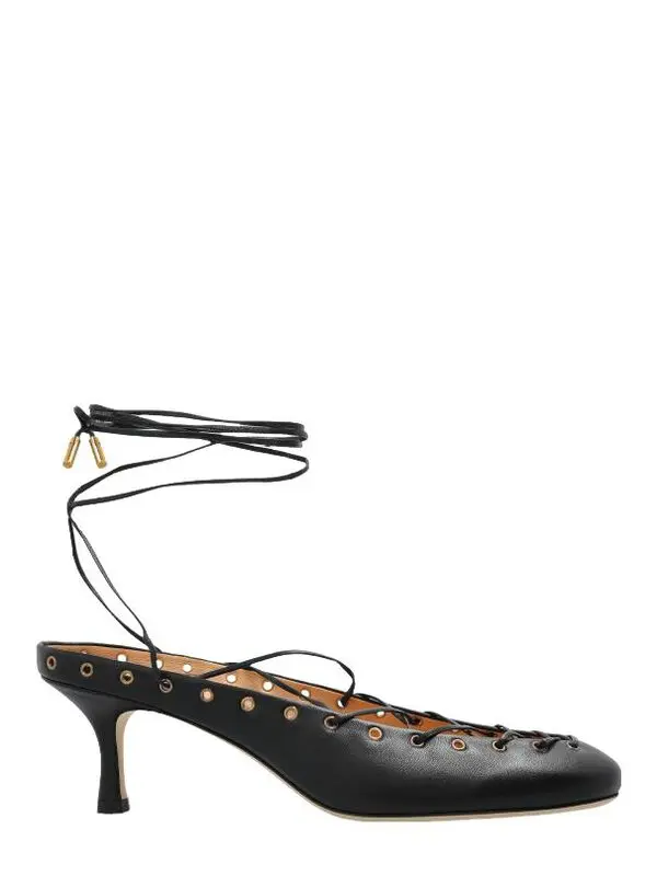 Chloé Lace-up Kitten Heel Pumps - Black