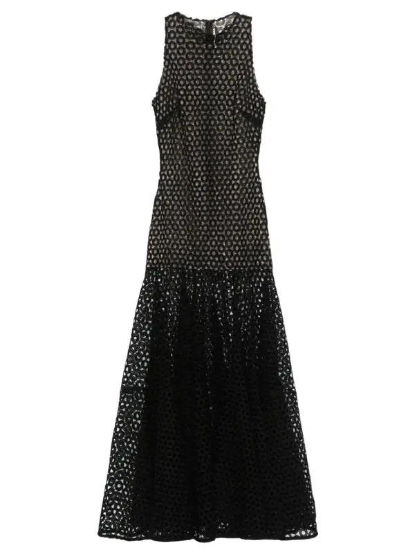 David Koma Sleeveless Round Neck A-line Dress - Black