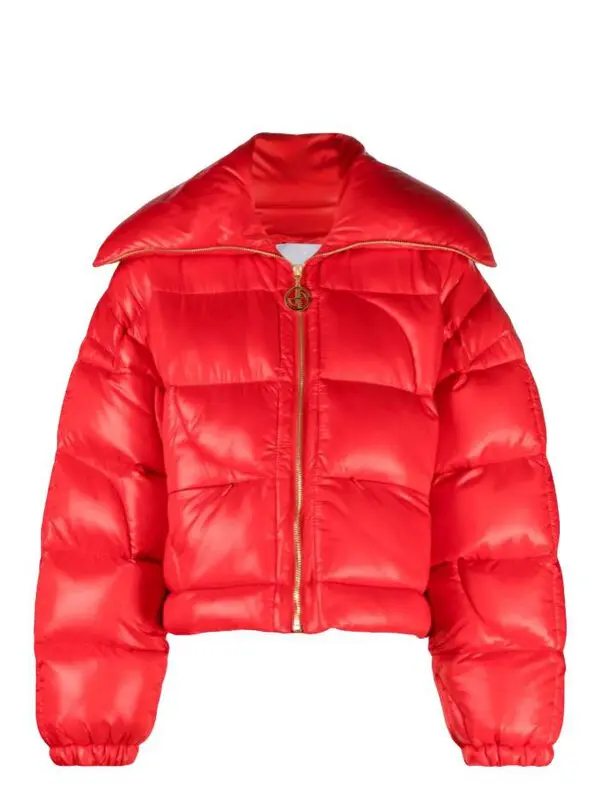 PATOU Zip-up Cropped Puffer Jacket - Red