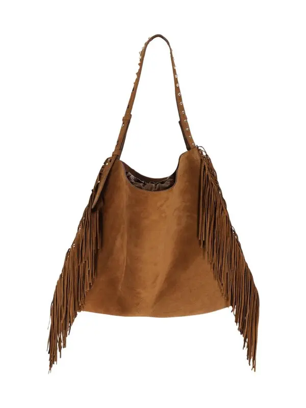 CHRISTIAN LOUBOUTIN Suede Fringe Detail Backpack - Brown