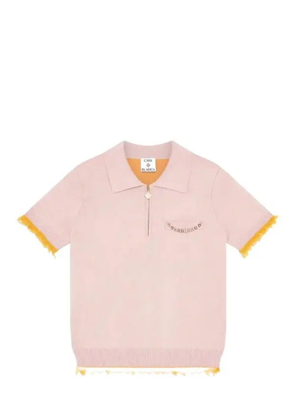 Casablanca Double Face Knitted Polo Shirt - Nude
