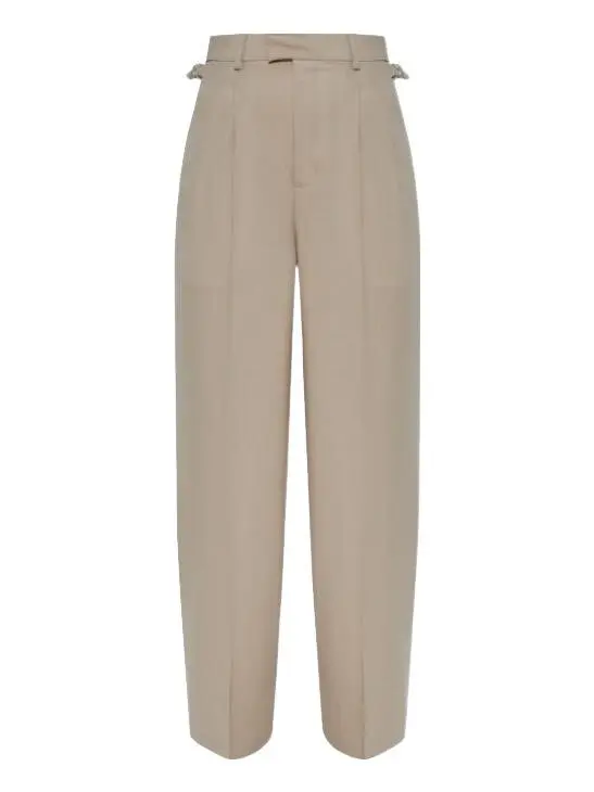 Ami High-waisted Pleat Pants - Nude
