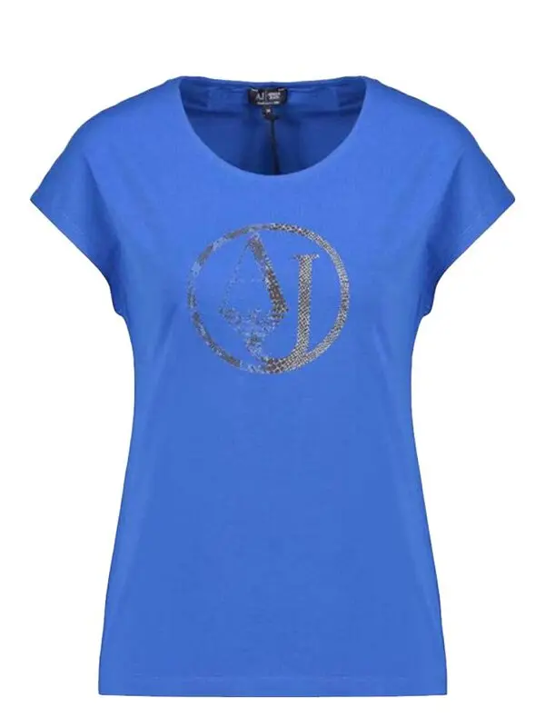 Emporio Armani Round Neck Logo T-shirt - Blue