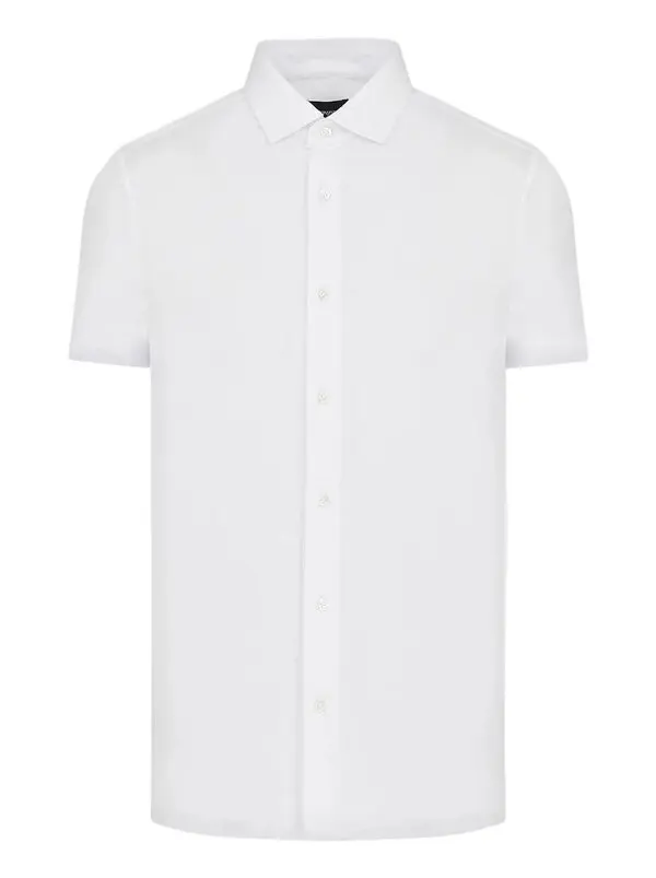 Emporio Armani Buttoned Curved Hem Shirt - White