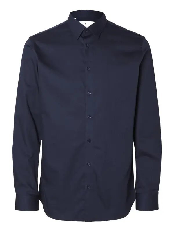 SELECTED Striped Button-up Shirt - Black