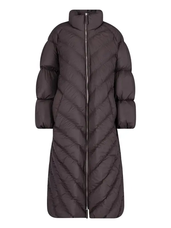 Khaite High Neck Padded Zip Up Longline Jacket - No
