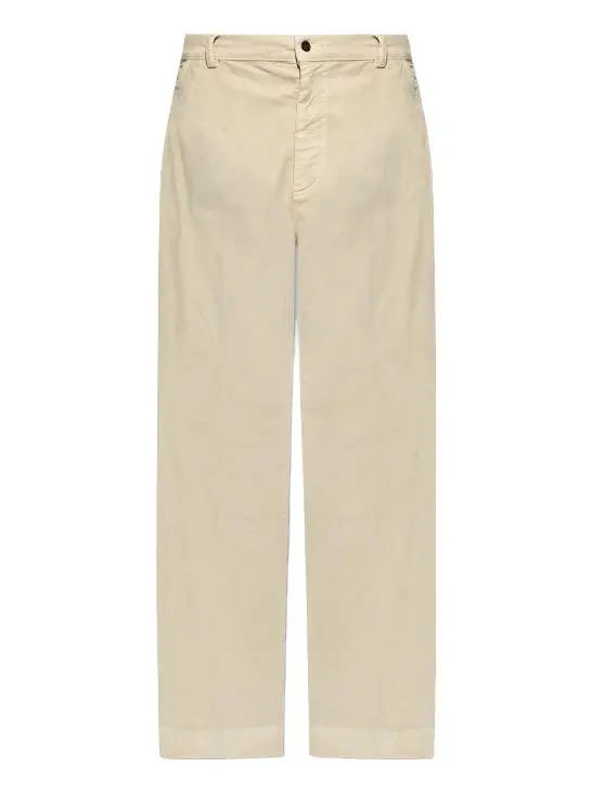 Officine Générale Button-fly Cotton Trousers - Nude