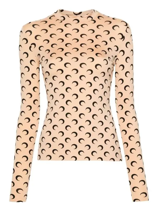 MARINE SERRE Moon All-over Slim T-shirt - Nude