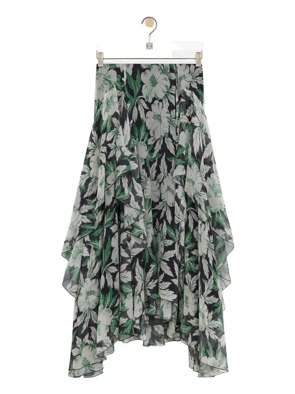 Loewe Floral Print Ruffled Skirt - Multi-color