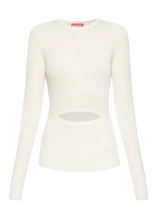 DIESEL® Ribbed Cut-out Jumper - White