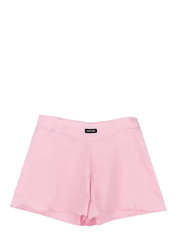 Miu Miu Logo Patch Shorts - Pink