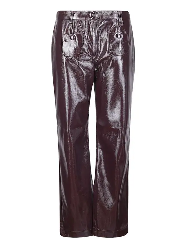 Baum Und Pferdgarten Niella Coated Straight Leg Pants - Black