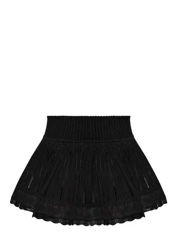 Alaïa Striped Lace Shorts - Black