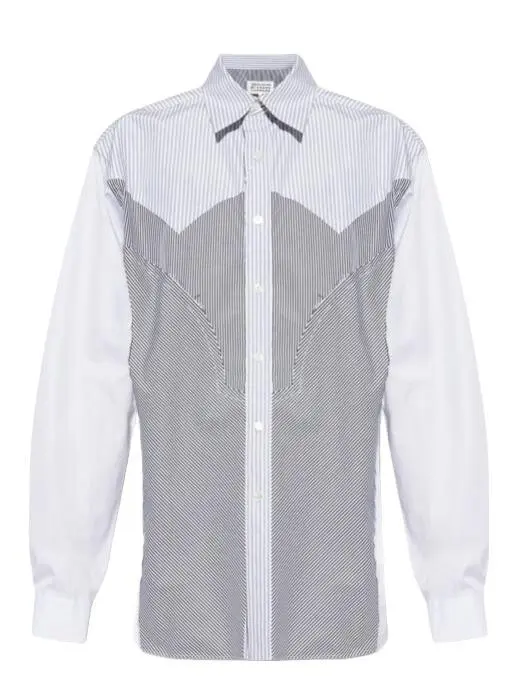 MAISON MARGIELA Panelled Striped Button-up Shirt - No
