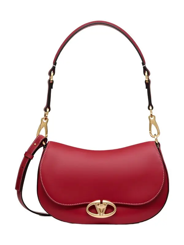 Valentino Garavani Vlogo Signature Foldover Small Shoulder Bag - Red