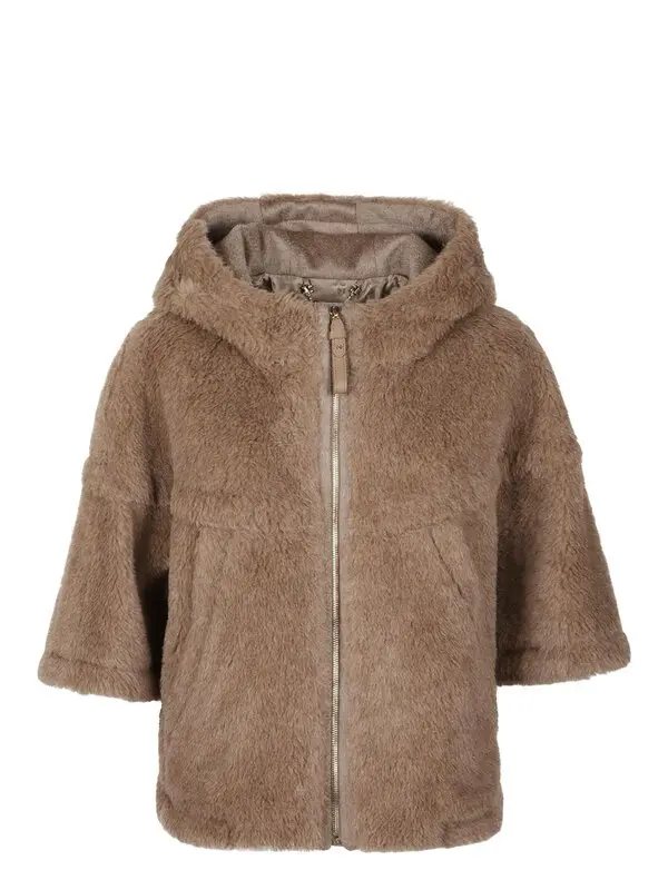 Max Mara Zip-up Hooded Jacket - Brown