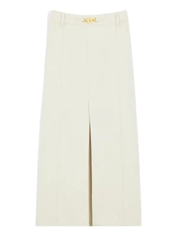 PATOU High Waist Midi Skirt With Slits - White