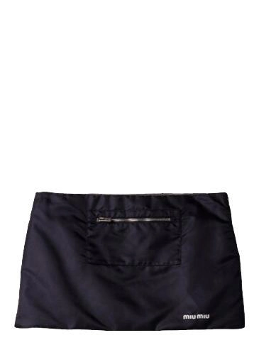 Miu Miu Technical Gabardine Fleece Mini Skirt - Blue