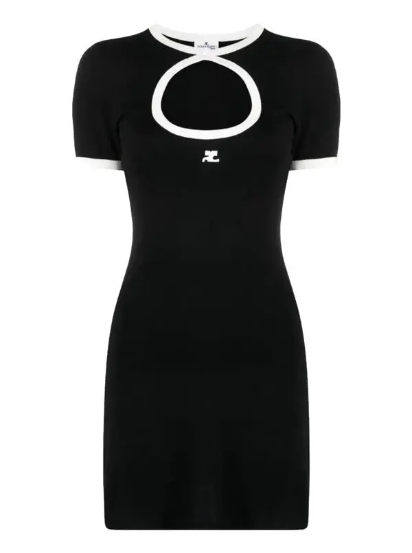 COURREGES Cut-out Cotton Minidress - Black