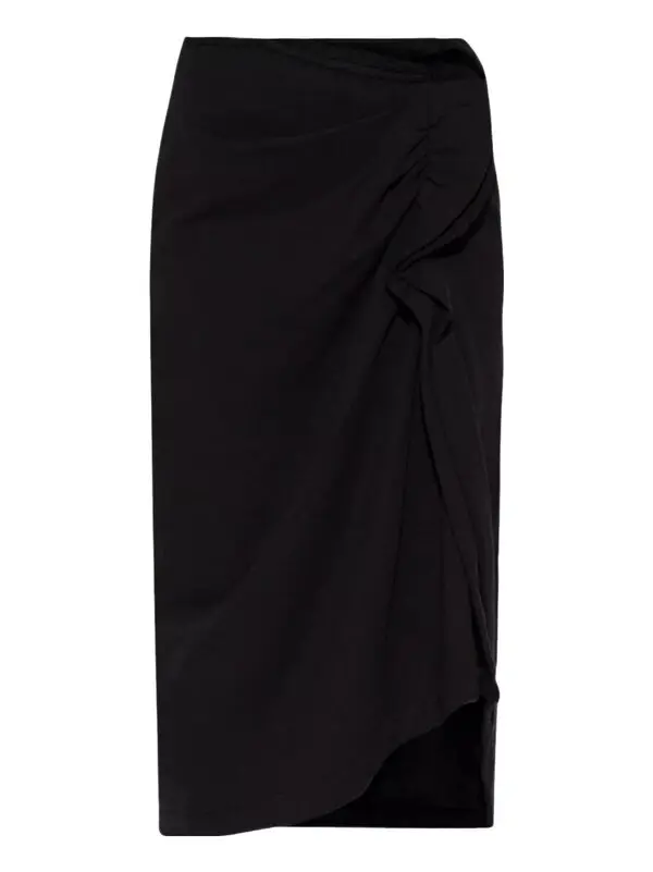 Dries Van Noten Asymmetrical Hem Midi Skirt - Black