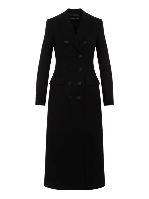 Dolce & Gabbana Double-breasted Long Coat - Black