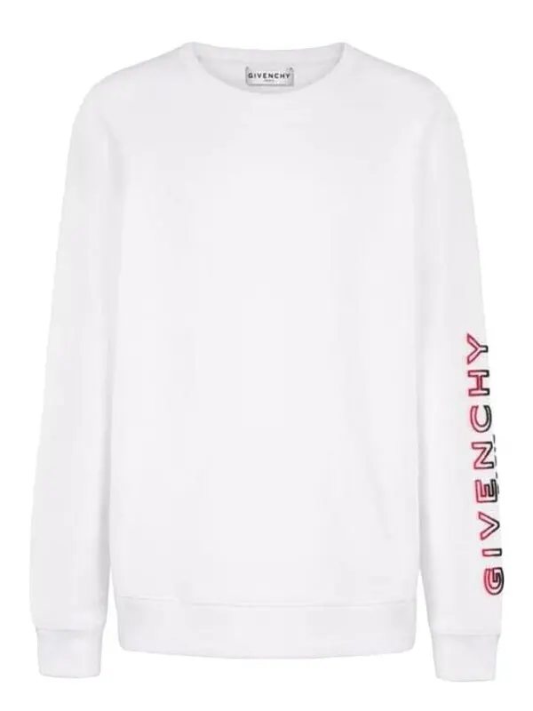 Givenchy Logo Sleeve Crewneck Sweater - White