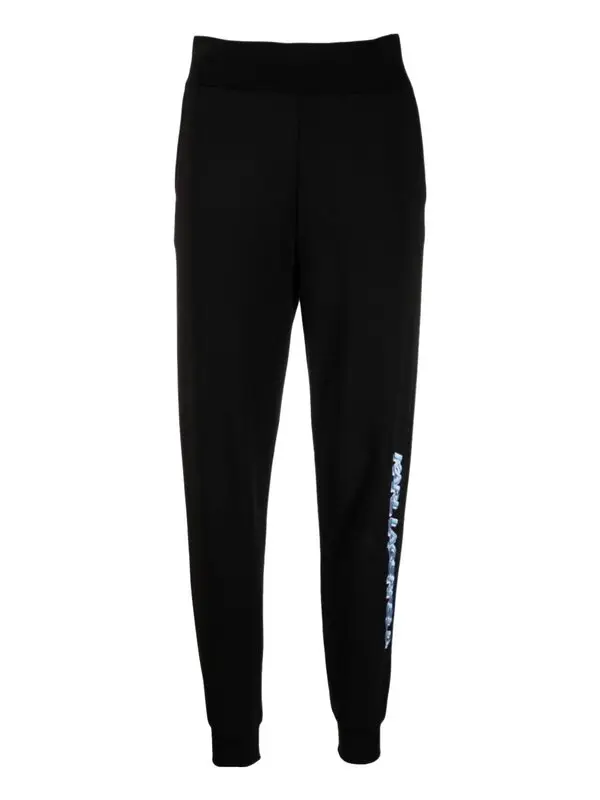 Karl Lagerfeld Slim Fit Track Pants With Logo Detail - Black