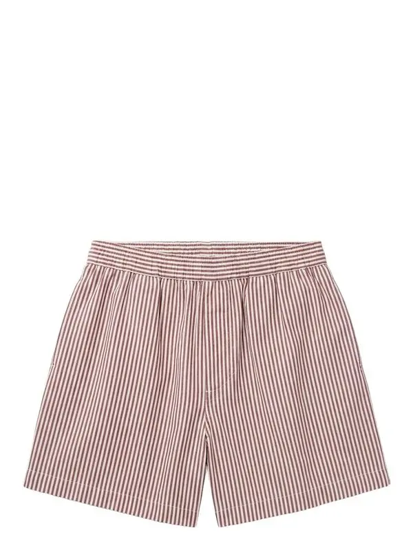 Brunello Cucinelli Striped Elastic Waist Shorts - Gray