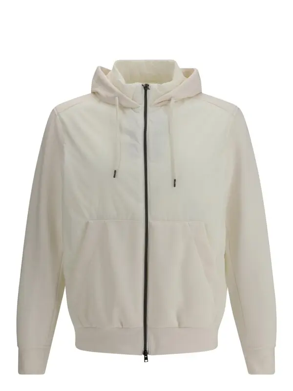 Herno Zip-up Drawstring Hooded Jacket - White