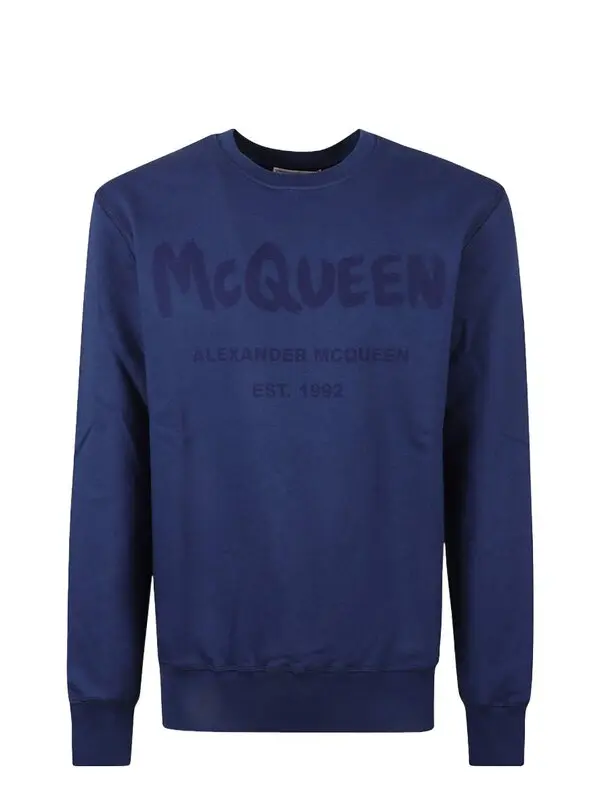 Alexander McQueen Logo-printed Crewneck Sweatshirt - Blue
