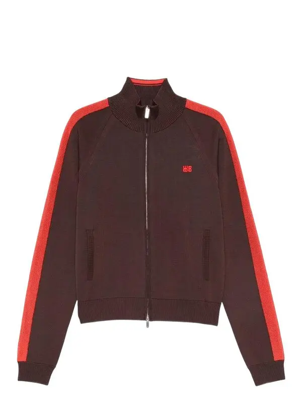 WALES BONNER Brown Zipped Track Jacket - Red