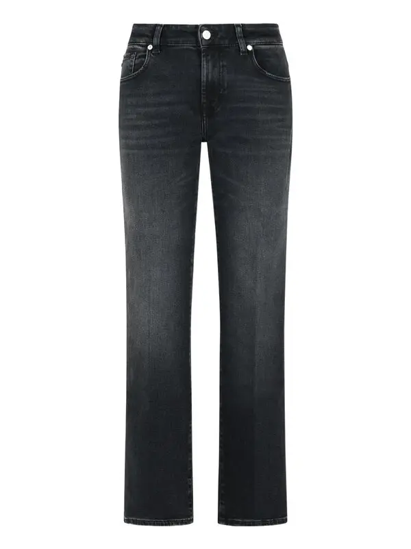 7 For All Mankind Straight-leg Jeans - Black
