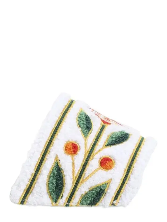 Casablanca Embroidered Terry Slides - White