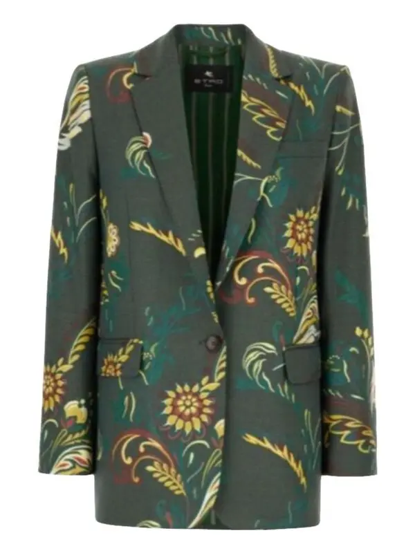 Etro Floral-print Notched Lapel Blazer - No