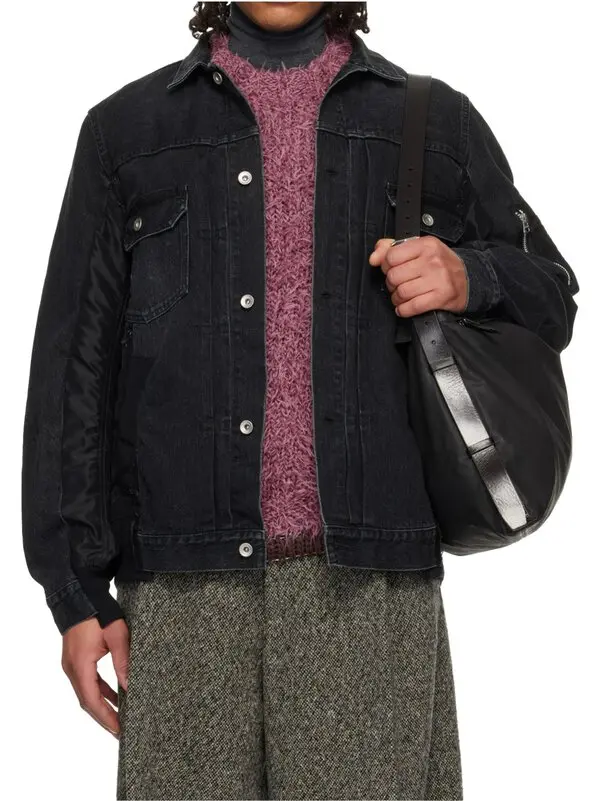 Sacai Collared Denim Jacket - Black