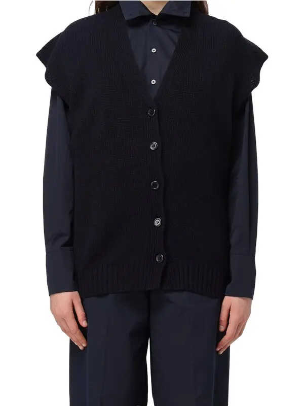 Fabiana Filippi Brushed Knit Gilet - Navy Color