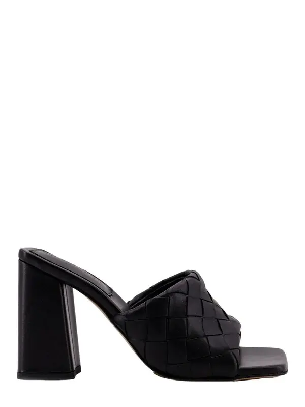 Bottega Veneta Parco Intrecciato Heel Sandals - Black